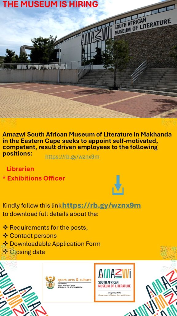 Amazwi is Hiring – Amazwi South African Museum Of Literature
